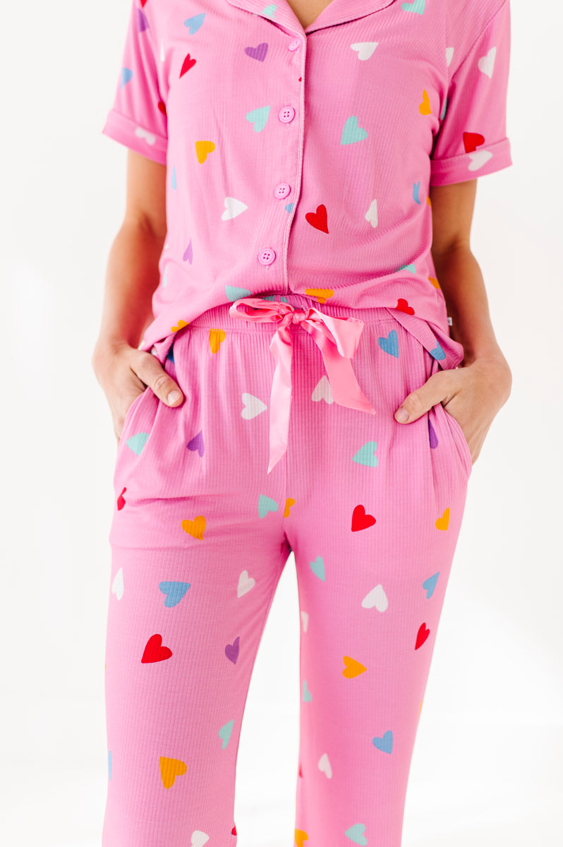 Colorful Hearts Ribbed Womens Flare Set – Little Pajama Co.