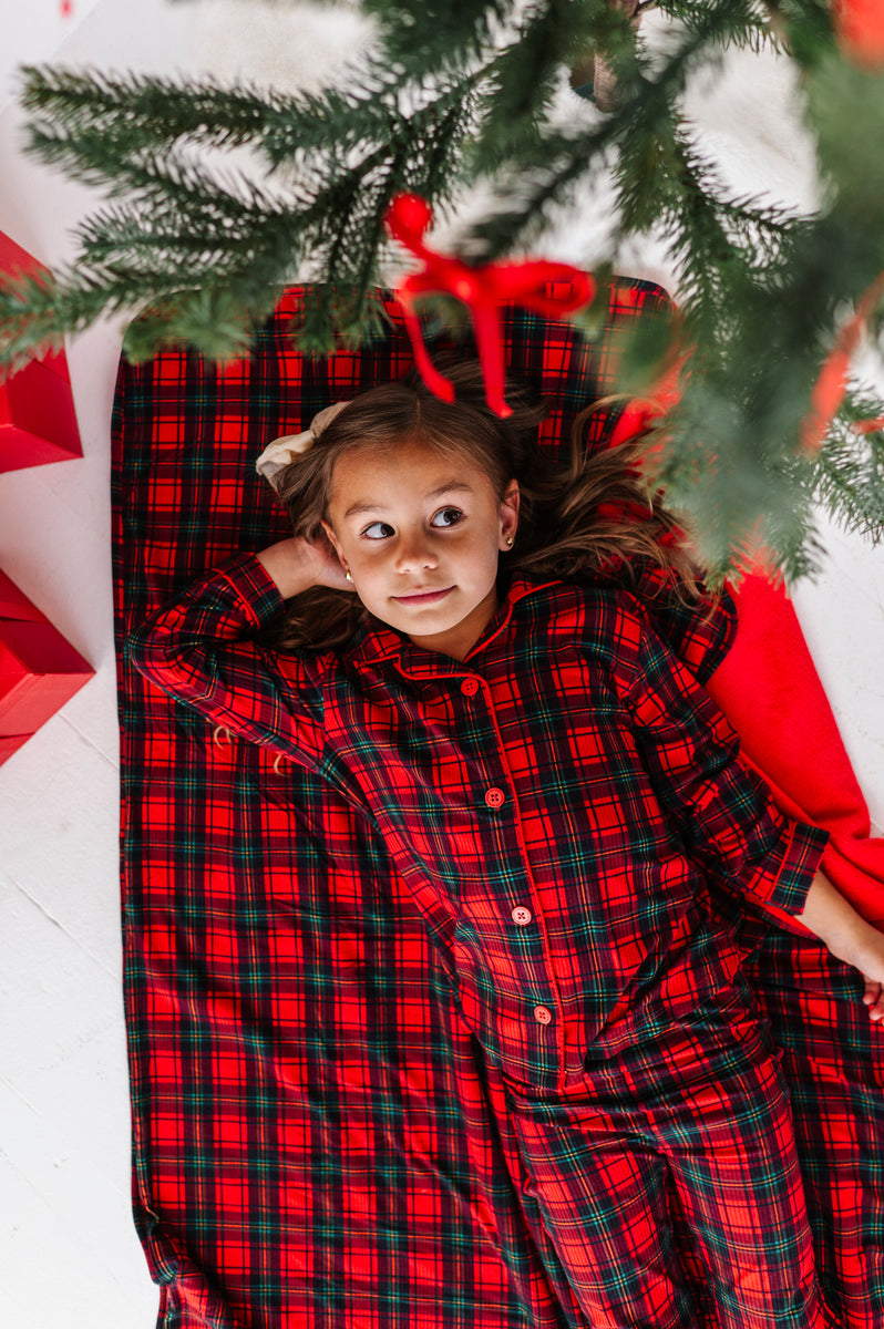 Classic Red Plaid Ribbed Girls Flare Set – Little Pajama Co.